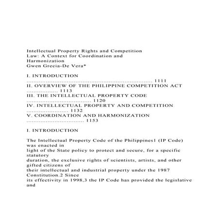 Intellectual Property Rights and Competition Law A Cont.docx