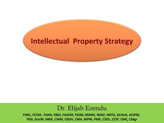 Introduction to Intellectual Property and Patents | PPTX | Law