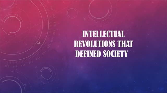 Intellectual Revolutions that define Society | PPT