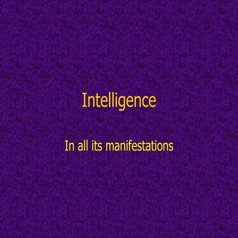 Intelligence | PPT