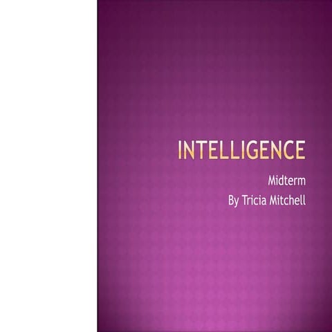 Intelligence | PPT