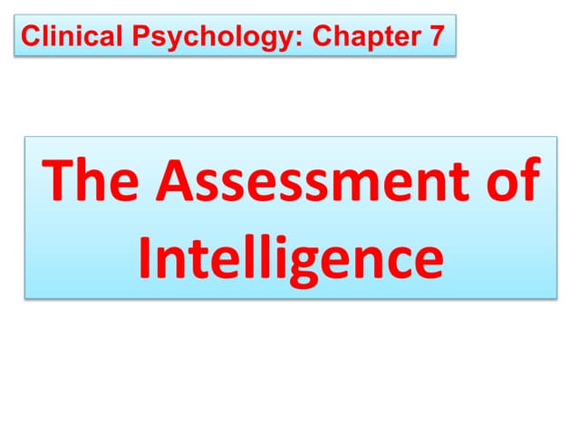 Stanford-Binet Intelligence Scale | PPTX