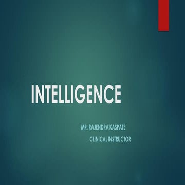 INTELLIGENCE, Definition, types ,factors affecting | PDF