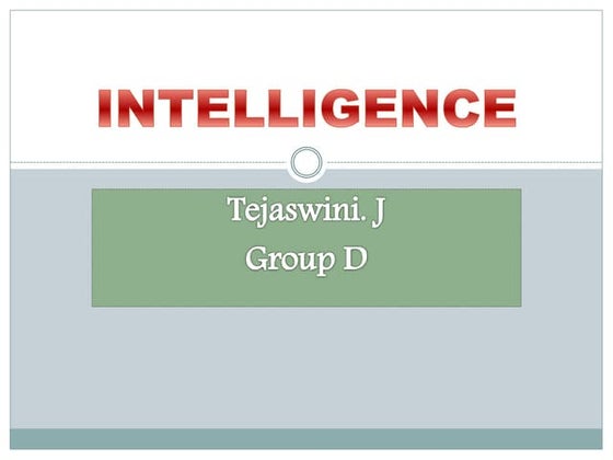 THEORIES OF INTELLIGENCE | PPTX