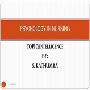 Intelligence Pp 1 Pptx Notes In Psychology Pptx