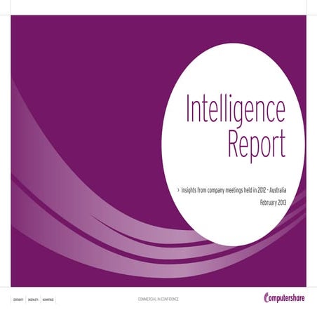 Intelligence Report (AU) - February 2013 | PPT