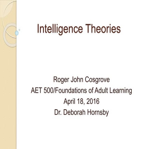 Intelligence theories | PPTX