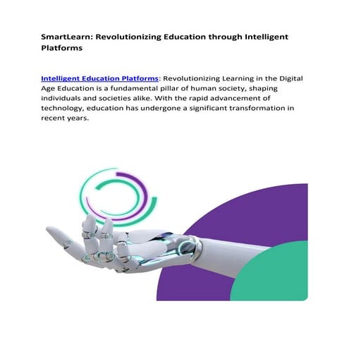 SmartLearn: Revolutionizing Education through Intelligent Platforms | DOCX