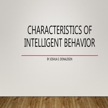 Intelligent behavior | PPTX