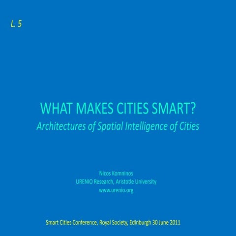 Intelligent cities 5 - What makes cities smart? | PPT