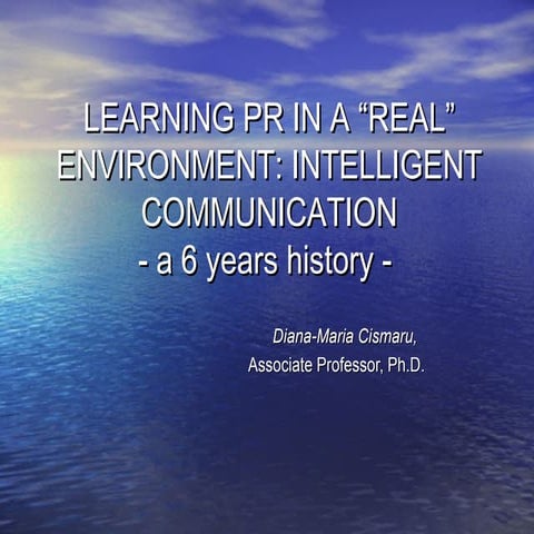 Intelligent communication: a six years history | PPT