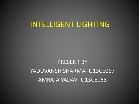 Smart Lighting Using IOT | PPT