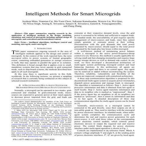 Intelligent Methods For Smart Microgrids Pdf Business Utilities