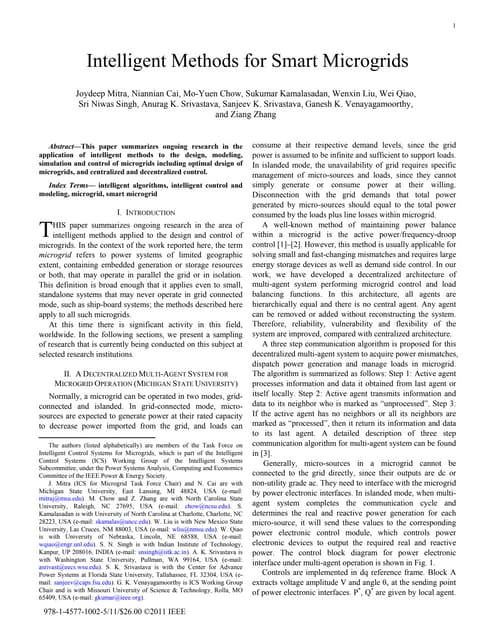 Intelligent Methods For Smart Microgrids Pdf Business Utilities