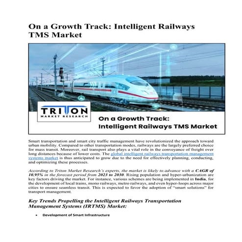 On a Growth Track: Intelligent Railways TMS Market | PDF