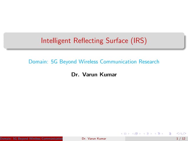 Intelligent Reflecting Surface Pdf
