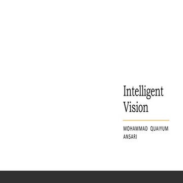 Intelligent vision 07 nov2021 | PPT