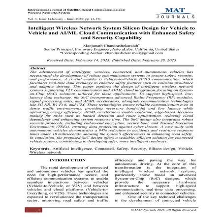 Intelligent Wireless Network System Silicon design_AIML_for Vehicle to Vehicle and AIML Cloud.pdf