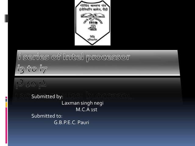Core i3,i5,i7 and i9 processors | PPTX