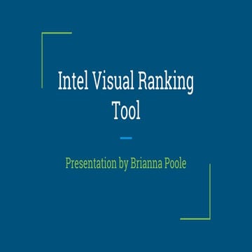 Intel visual ranking tool | PPT