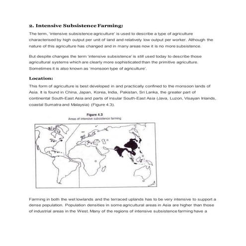 Intensive Subsistence Farming Map Non Wet Rice