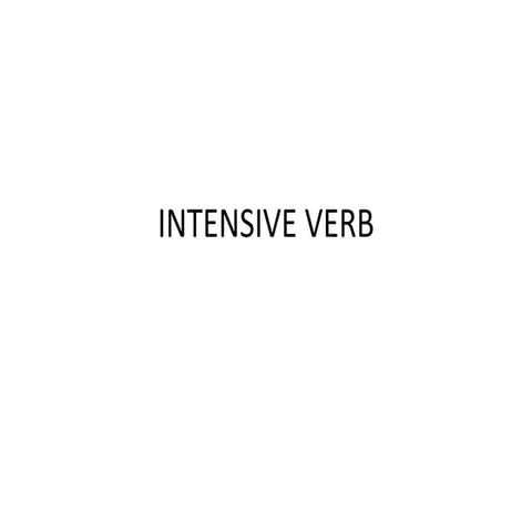 Intensive verb | PPTX