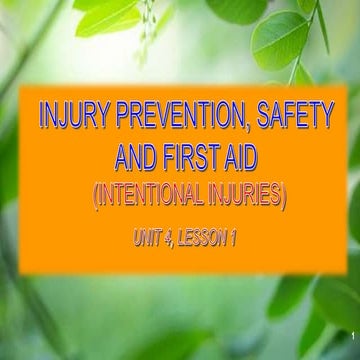 Intentional Injuries (Health Quarter 4) MAPEH 9 | PPTX