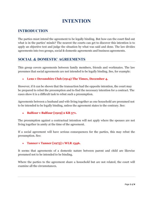 Lecture 1 introduction to the law of contract | DOCX