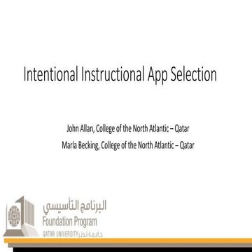 Intentional Instructional App Selection | PPT