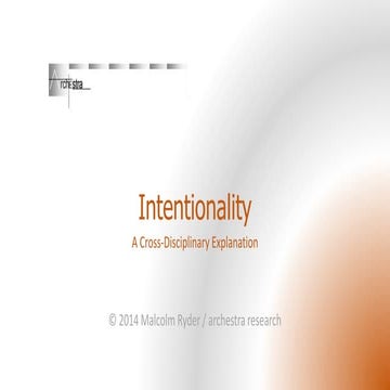 Intentionality: A Cross-Disciplinary Explanation | PPT