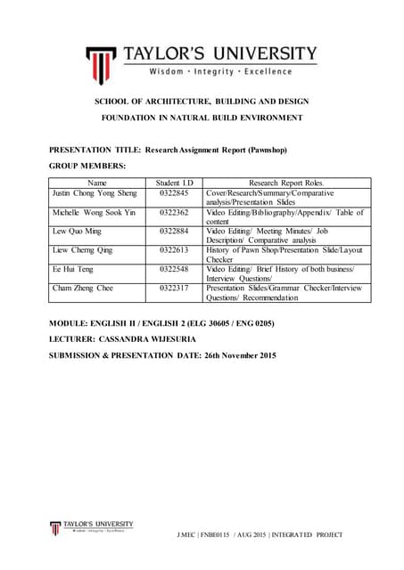 Integratedprojectfinal 151215100936 | PDF