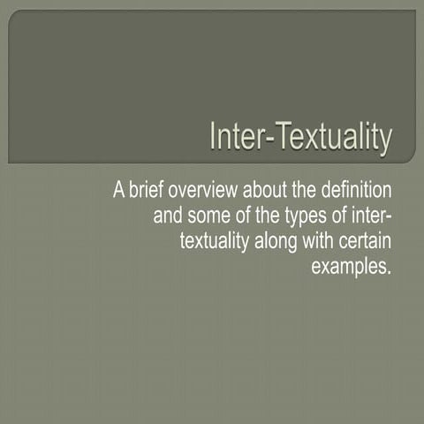 Inter-Textuality | PPTX
