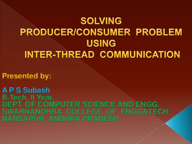 Inter Thread Communication