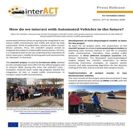 INTERACT PADR Project - 1st Press Release | PDF