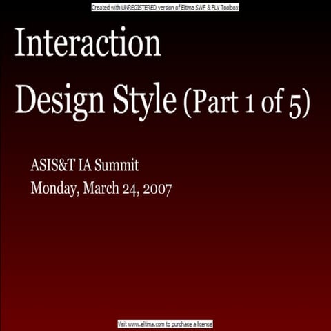 Interaction Design & Style Part-1 | PPT