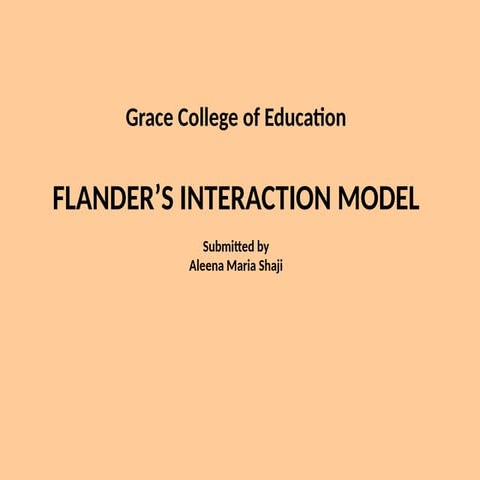 Flanders interaction model -Teaching and learning | PPTX