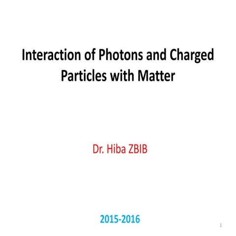 Interaction Of Photons And Charged Particles With Matterpptx
