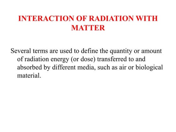 Radiation units | PPTX