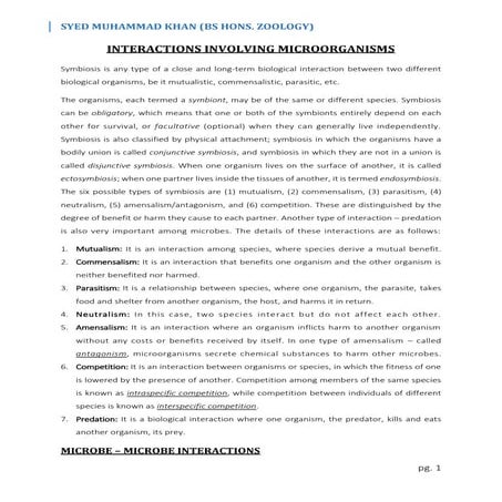Microbial interaction | PPTX