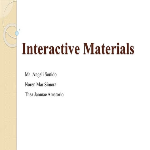 Interactive materials | PPTX