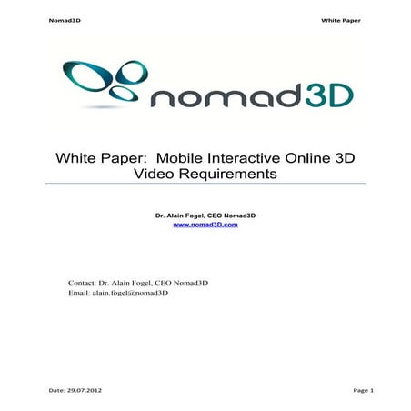 Interactive 3D Online Video Requirements | PDF | 3-D Graphics ...