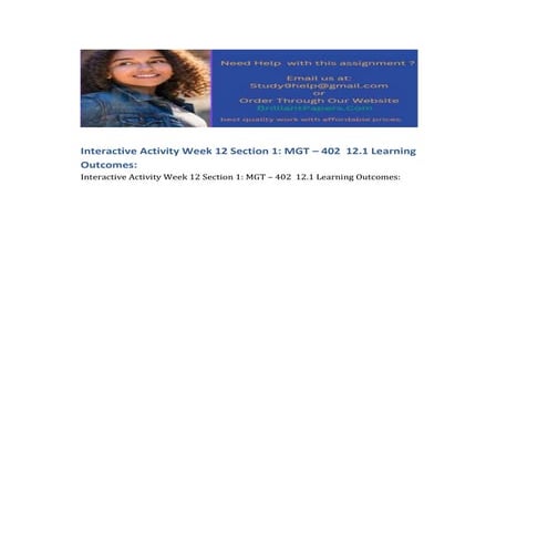 Interactive Activity Week 12 Section MGT 402 Learning.docx