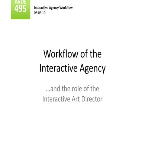 Interactive agencyworkflow | PPT