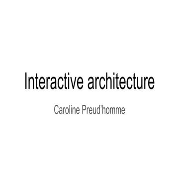 Interactive architecture 2 | PPTX