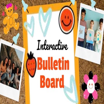Interactive Bulletin Board Orange And Purple Cute Illustrative ...