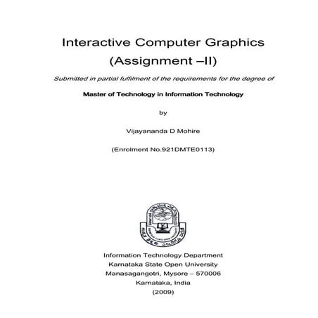 M.Tech : Interactive Computer Graphics Assignment II | PDF