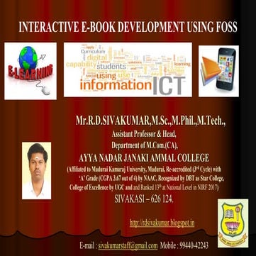 Interactive E-Book Development using FOSS - R.D.Sivakumar | PPT