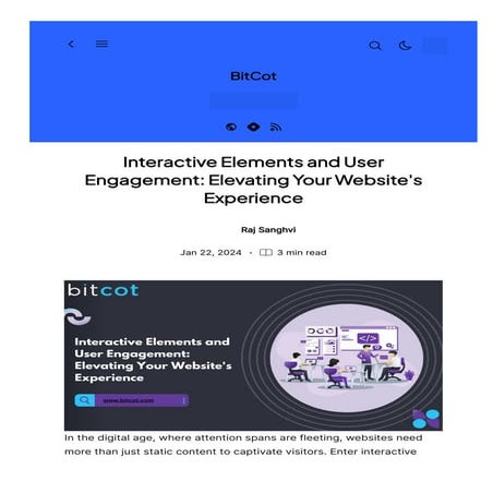 Interactive Elements and User Engagement Elevating Your Website's Experience | PDF