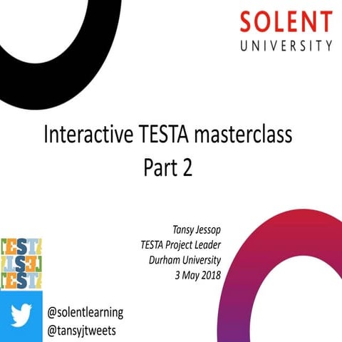 Why a programme view? Why TESTA? | PPTX