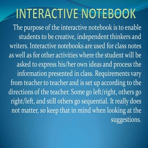 Interactive notebook | PPT